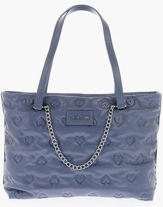Moschino LOVE hearts embossed faux leather shoulder bag size Unica