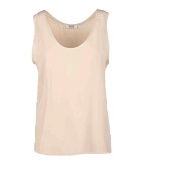 Think Femme, Tops, Beige, Taille: 44 FR Haut sans manches en viscose