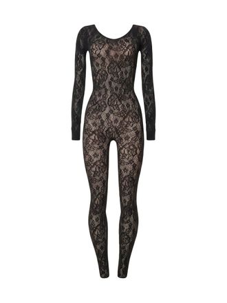 Wolford Womens Jumpsuit Infinite Rose Black Lace Polyamide Jumpsuits Dress