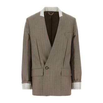 Victoria Beckham Kragenlose Jacke - - Jackets - Damen - Grau - S