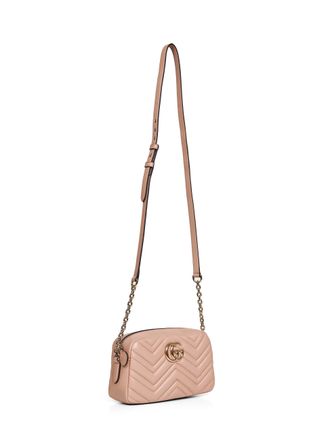 Gucci Womens Small Camera Bag Pinky Beige Pink Lambskin Handbags Hand