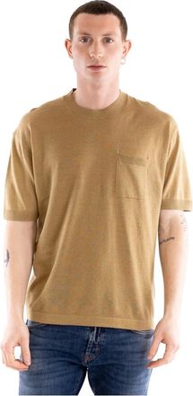 Paolo Pecora Homme, Pulls, Brun, Taille: M T-shirt à col rond