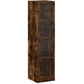 vidaXL Highboard mit Glast&uuml;ren R&auml;uchereiche 35x37x142 cm - Vidaxl
