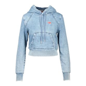 Diesel Kurzer Baumwollmischung Sweatshirt - - Sweatshirts & Hoodies - Damen - Blau - M