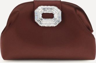 Amina Muaddi Camelia Satin Clutch Female UNI