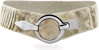 Glamexx24 Elastischer Damen Tailleng&uuml;rtel g&uuml;rtel 6cm breiter H&uuml;ftg&uuml;rtel mit silberner Ring (Gold, Taillenweite 75cm-110cm)