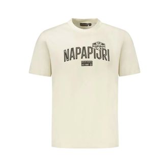 Napapijri Homme, Tops, Beige, Taille: XL Cotton T-Shirt