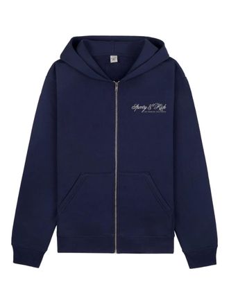 Sporty & Rich hoodie International &agrave; fermeture zipp&eacute;e - Bleu