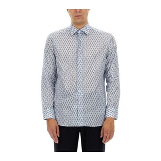 Etro Homme, Chemises, Bleu, Taille: XL Long Sleeve Paisley Pattern Dress Shirt