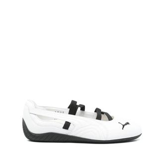 Puma Wei&szlig;e Elastische Riemen Flache Sneakers - - Shoes - Damen - Wei&szlig; - 41 EU