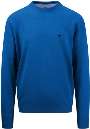 Fynch-Hatton Pullover aus Baumwolle mit Rundhalsausschnitt Strong Blue / 3XL