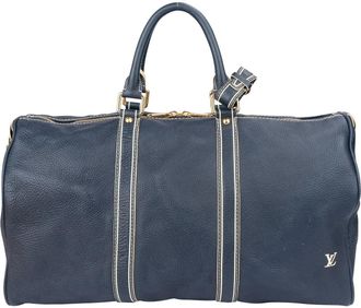 Louis Vuitton Crossbody Bags - Louis Vuitton Premium Navy Tobago Leather Keepall - Gr. unisize - in Blau - f&uuml;r Damen