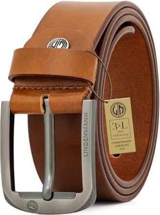 Lindenmann Ceinture en cuir pleine fleur pour homme, ceinture en jean cognac, Farbe/Color:marron, Size US/EU