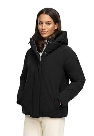 Marikoo Veste dhiver pour femme (XS-3XL) - Avec capuche, poches ext&eacute;rieures doubl&eacute;es, fentes da&eacute;ration - N113, Noir, M