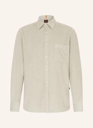 HUGO BOSS Cordhemd Relegant Regular Fit gruen