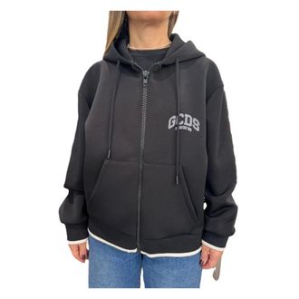 GCDS Logo Lounge Scouba Full Zip Hoodie - - Sweatshirts & Hoodies - Damen - Schwarzk - XS