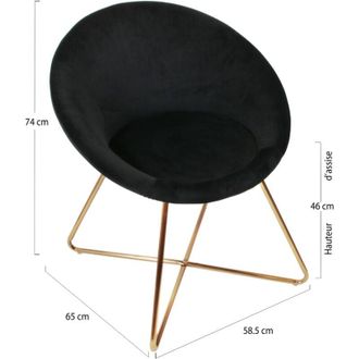The Home Deco Factory Fauteuil Karl Noir