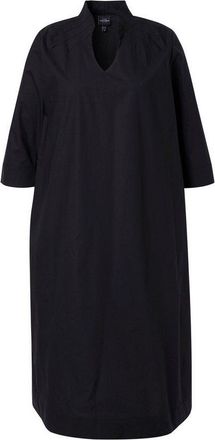Ulla Popken Midikleid Midikleid Papertouch A-Linie Kelchkragen 3/4-Arm