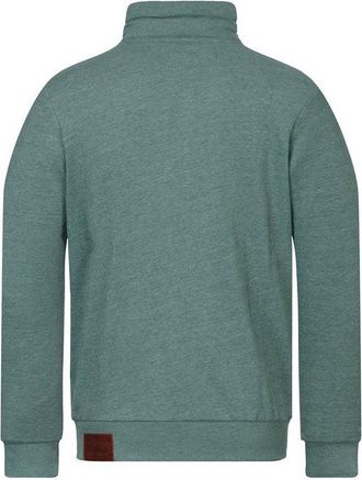 Naketano Sweatjacke Herren hoher Stehkragen, Rei&szlig;verschluss, Eingrifftaschen, meliert Rippb&uuml;ndchen, Kordelzug, Logo-Patch, Regular Fit, casual, Streetwear