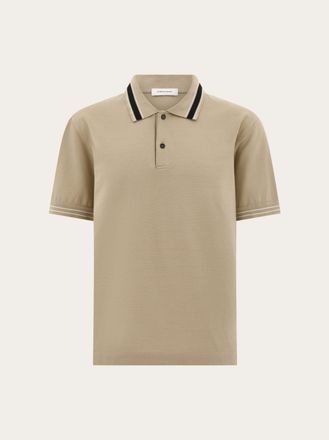 Ferragamo Herren Kurzärmliges Polohemd Beige