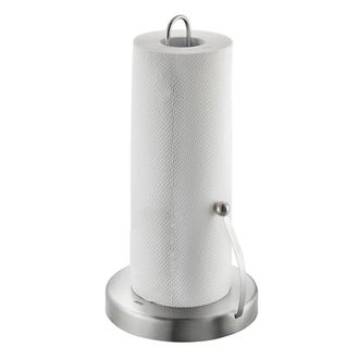 GEFU K&uuml;chenrollenhalter SPENSO - Edelstahl Rollenhalter mit Haltefeder | Rutschfest & kippsicher | Einhandbedienung m&ouml;glich Inkl. Papierrolle