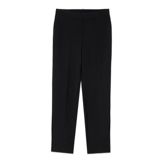 Oltre Regul&auml;re Hose aus Cr&ecirc;pe-Stoff - - Trousers - Damen - Schwarzk - S
