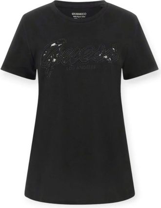 Guess Femme, Tops, Noir, Taille: 40 FR T-shirt en coton