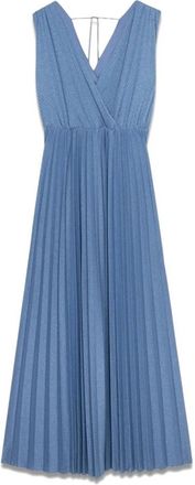 Oltre Langes- plissiertes Lurex-Kleid - - Dresses - Damen - Blau - XL
