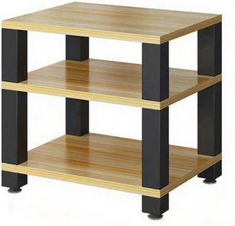 Generic Audio-Video-Regal HiFi Rack aus Holz & Stahl, Audio-Komponenten StereoKomponenten Rackschrank, AV-Medienständer für Audioanlage Stereoanlagen TV(Yello
