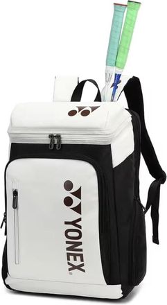 Yonex Yonex Badminton-Tennis-Rucksack, hohe Qualit&auml;t und gro&szlig;es Fassungsverm&ouml;gen, 3 Schl&auml;geraufbewahrung, wasserdicht, mehrere F&auml;cher, Schuhtasche, Wei&szlig; und