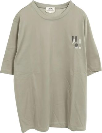 Hermès t-shirt à patch en cuir - Vert