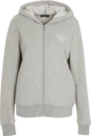 Emporio Armani Damen Terry Hoodie Sweatshirt Kapuzenpullover, grau, S