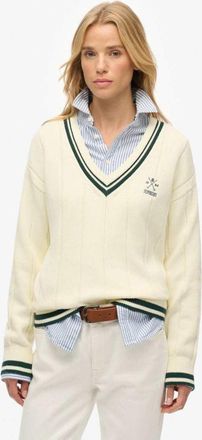 Superdry Cricket Club - Pullover in Wollwei&szlig;
