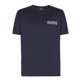 Balmain Homme, Tops, Bleu, Taille: XS T-shirt avec imprim&eacute;