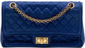 Chanel Sac bandouli&egrave;re en satin doccasion - Femme - Pre-owned - Bleu - Taille: ONE Size