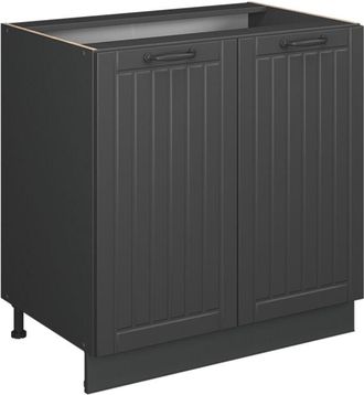 Vicco Spülenunterschrank Fame-Line, Dunkelgrau, 80 cm mit Regal, ohne Arbeitsplatte, Vicco