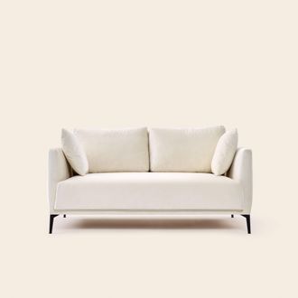 Madura Canap&eacute; 2 Places Odelle Velours ivoire - ECRU