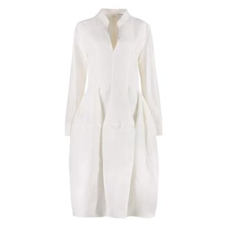 Bottega Veneta Viskose- und Leinenkleid - - Dresses - Damen - Wei&szlig; - 2XS