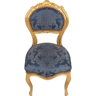 Biscottini International Biscottini - Chaise de cuisine en bois Chaise &agrave; manger 92x45x45 cm Chaise rembourr&eacute;e Fauteuil baroque or Fauteuil Louis xvi Style fran&ccedil;ais