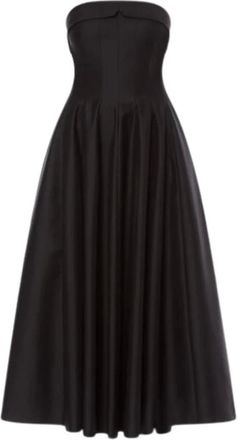 Alberta Ferretti Femme, Robes, Noir, Taille: 42 FR Robe Midi Bustier en Laine et Soie