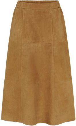 Notyz Notyz - Jupe midi en daim - Femme - Jupes - Brun - Taille: 36 FR