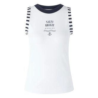 Marc Cain Femme, Tops, Blanc, Taille: 44 FR Top mit maritimem Print