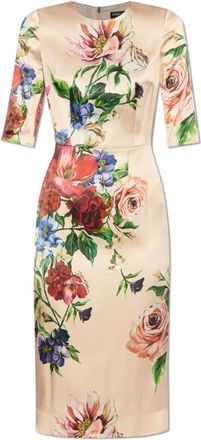 Dolce & Gabbana Femme, Robes, Rose, Taille: 38 FR Robe avec motif floral