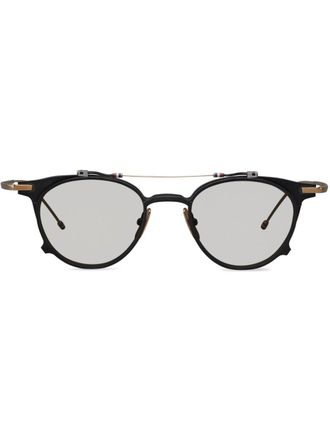 Thom Browne lunettes de soleil &agrave; monture ronde - Noir