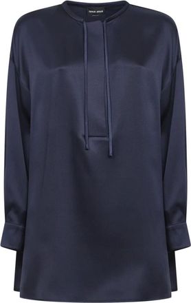 Giorgio Armani Femme, Blouses et Chemises, Bleu, Taille: 42 FR Tunics