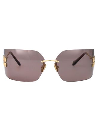 Miu Miu 0MU Gold Metal Frame Sunglasses - Gold