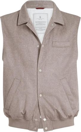 Brunello Cucinelli flannel padded gilet - Nude