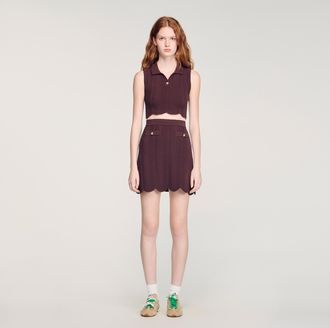 Sandro Top court en maille fantaisie