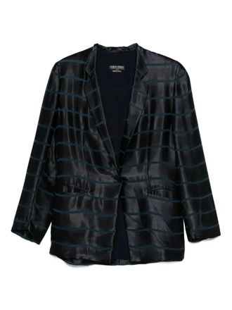 Giorgio Armani blazer à rayures (années 2000) - Bleu