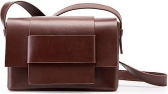 Generic Sacs &agrave; bandouli&egrave;re tiss&eacute;s, mini sac &agrave; main en cuir v&eacute;g&eacute;talien, sac &agrave; main &eacute;l&eacute;gant, pochette carr&eacute;e tress&eacute;e de designer - Ceinture r&eacute;glable, marron, Sm